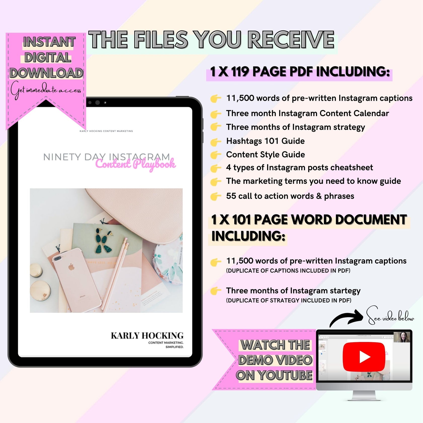3 Month Instagram Kit - Instant download – Karly Hocking Content Marketing